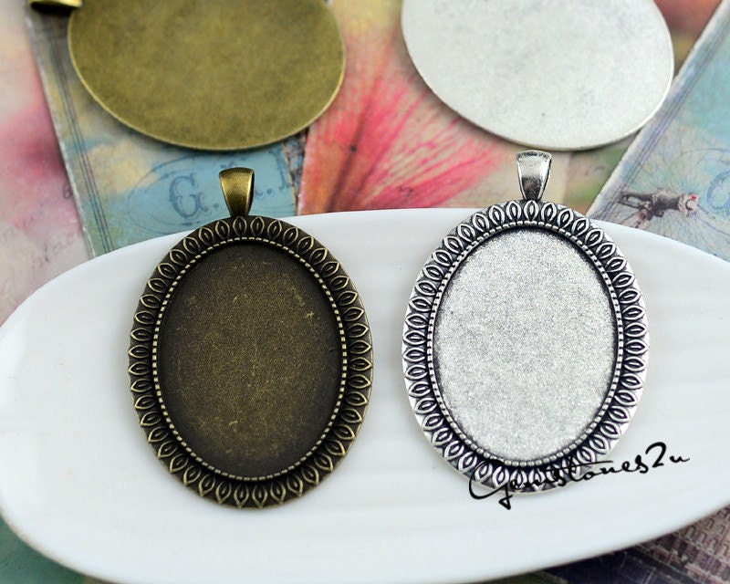5pcs Alloy Filigree Scroll Edged 30x40mm Oval Bezel Setting | Etsy
