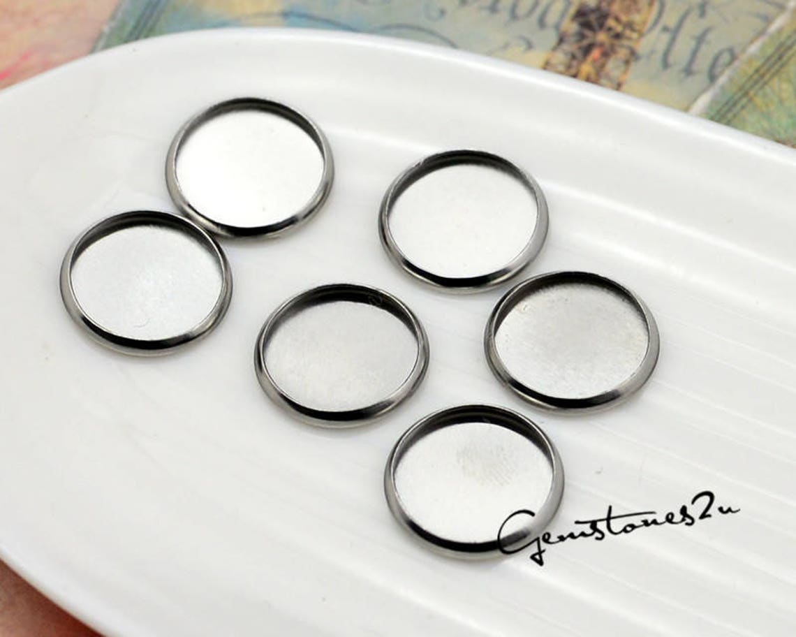 50pcs Stainless Steel Bezel Blanks Bezel Tray Setting Round - Etsy
