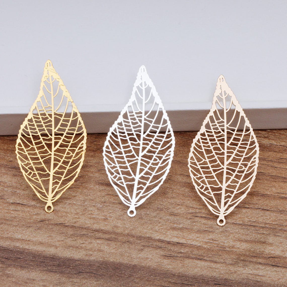 Filigree Findings 20pcs 43x20mm Filigree Leaf Pendant - Etsy