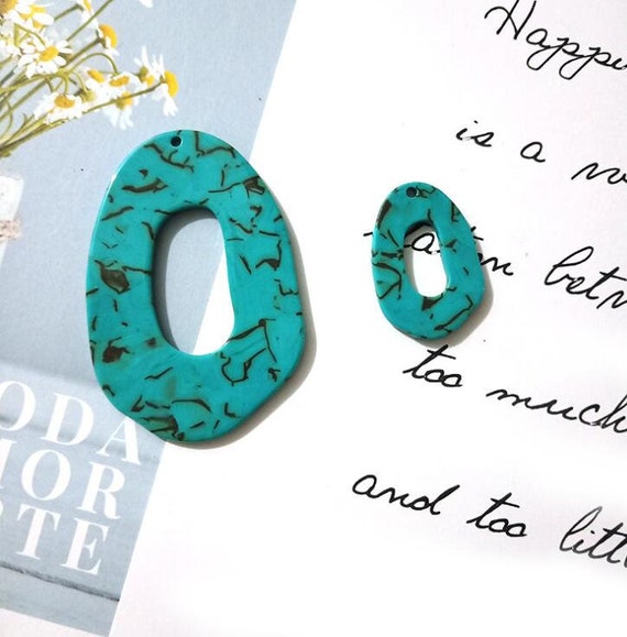 10Pcs Acetate Celluloid Round Acrylic Round Geometry Charm Pendant ...