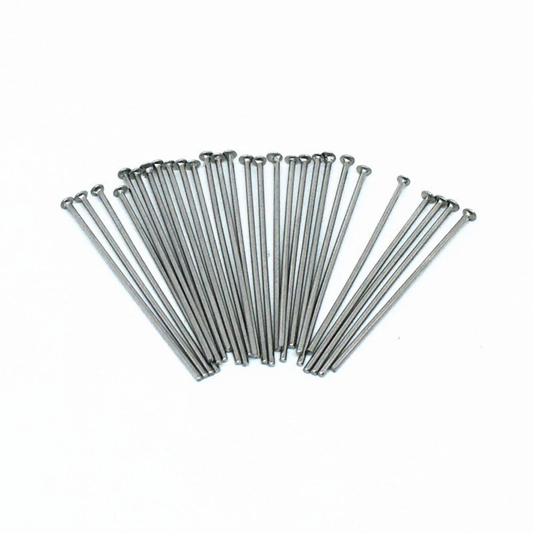 100pcs 20/30/40/50mm Stainless Steel T Pin/ Headpins Findings BU749 - Etsy