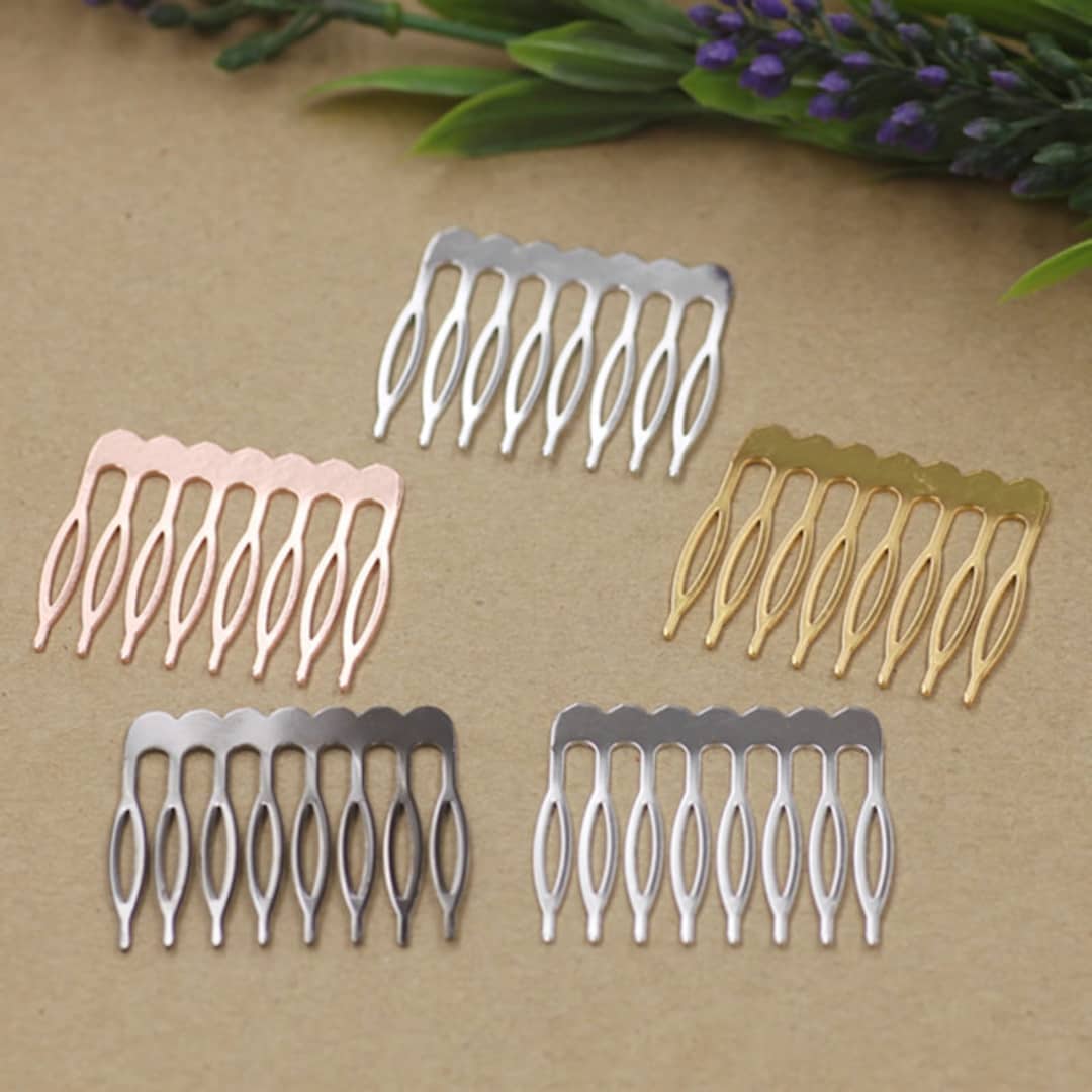 20pcs 5 Comb/8 Comb/10 Comb Hair Comb Base Setting, Brass Blank Hair ...