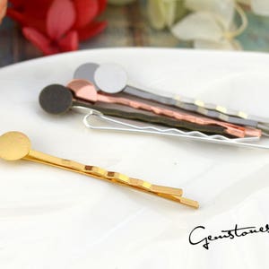 50pcs Hairpin / Hair Clip Tray Base, Blank Hairpin, Hairpin Glue-on 6mm ...