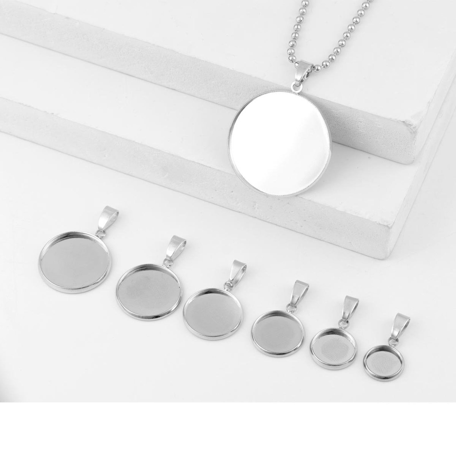 20pcs 6mm30mm Stainless Steel Round Bezel Pendant Bezel - Etsy