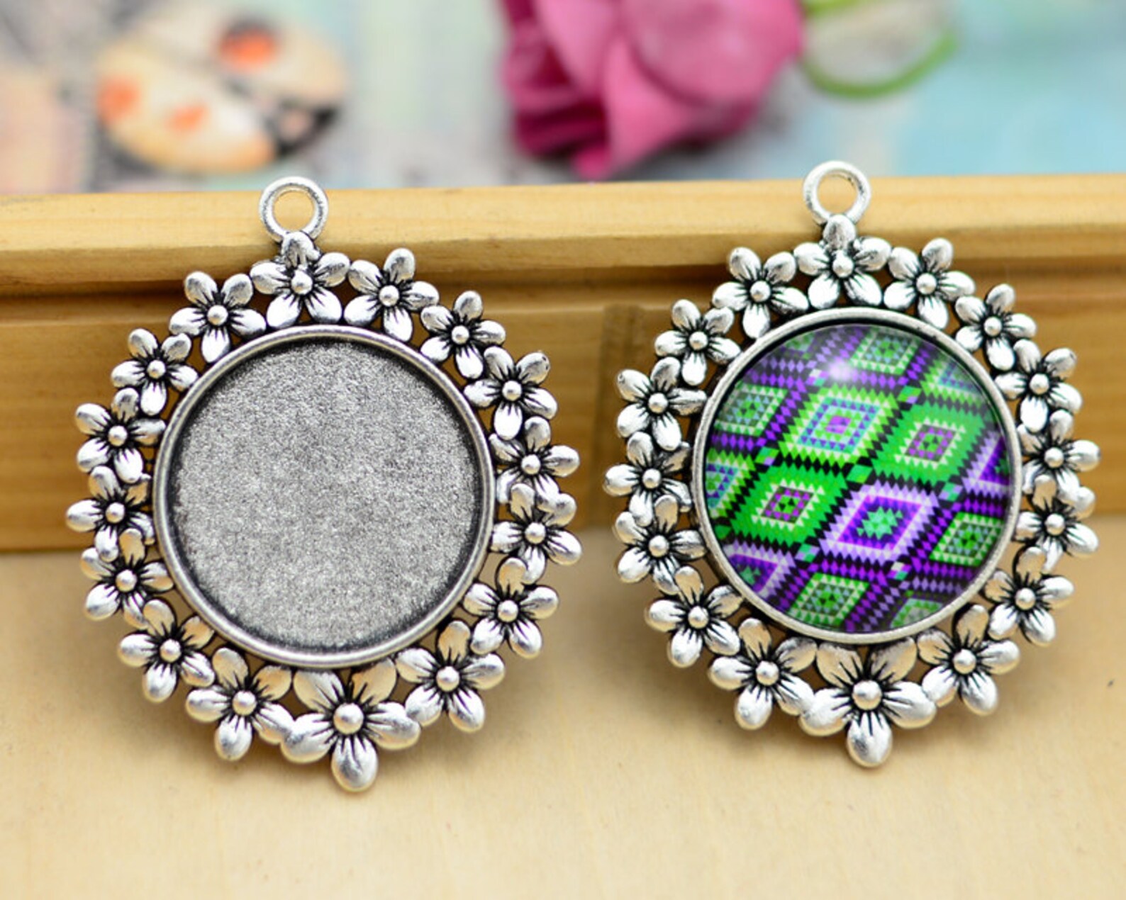 10pcs Alloy Filigree Scroll Edged 25mm Round Bezel Setting - Etsy