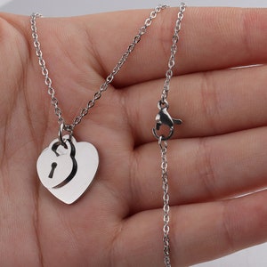 3pcs Stainless Steel Love Heart Pendant Personalized Stamping Necklace ...