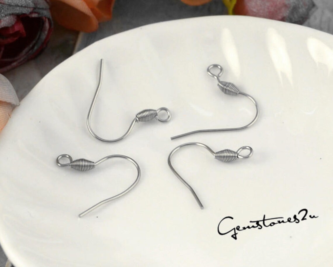 100pcs 20x21mm 316L Stainless Steel Ear Wire With Loop and - Etsy