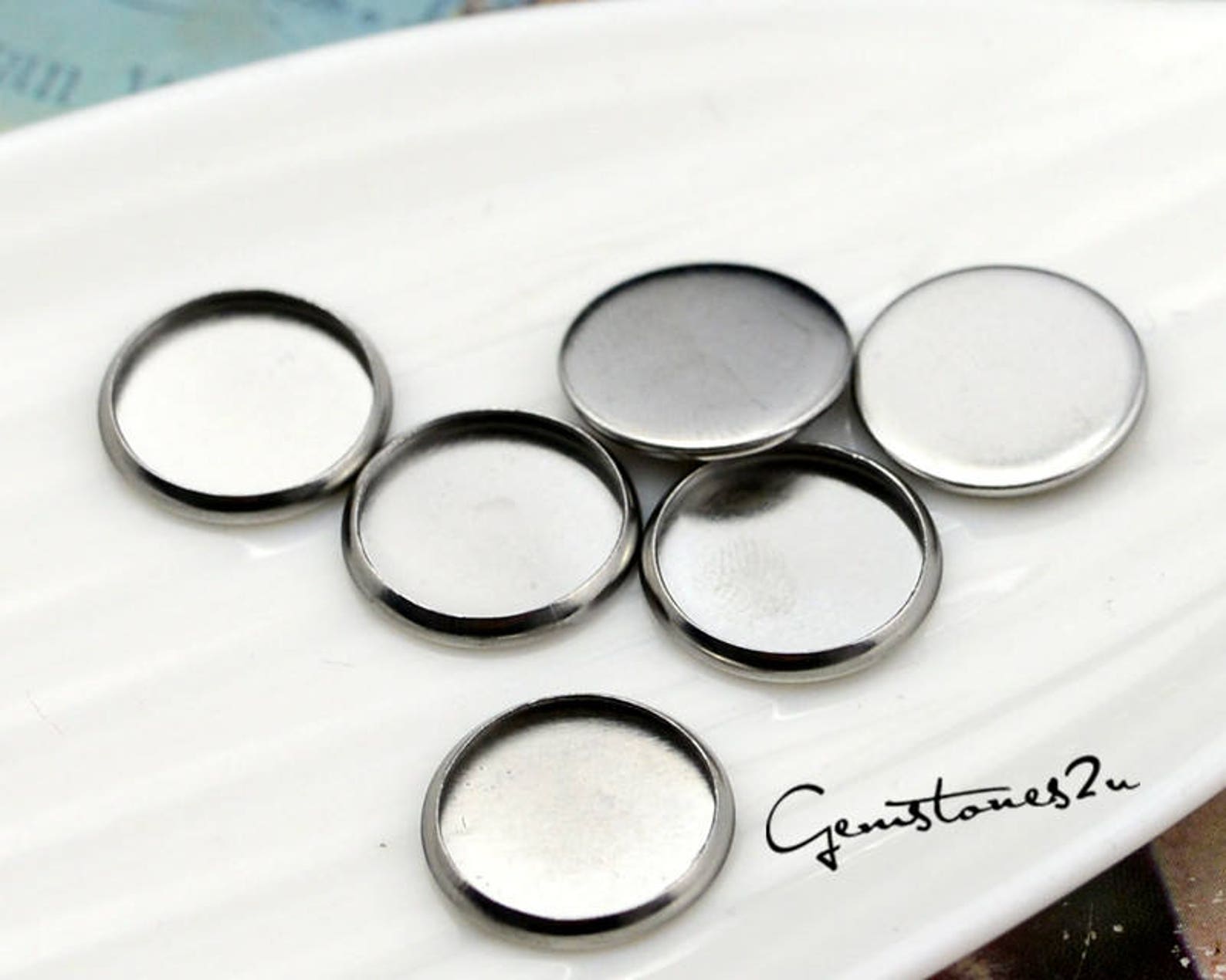 50pcs Stainless Steel Bezel Blanks Bezel Tray Setting Round - Etsy