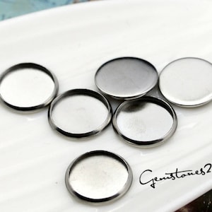 50pcs Stainless Steel Bezel Blanks, Bezel Tray Setting, Round Cab ...