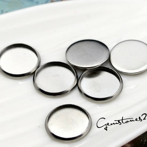 50pcs Stainless Steel Bezel Blanks Bezel Tray Setting Round - Etsy