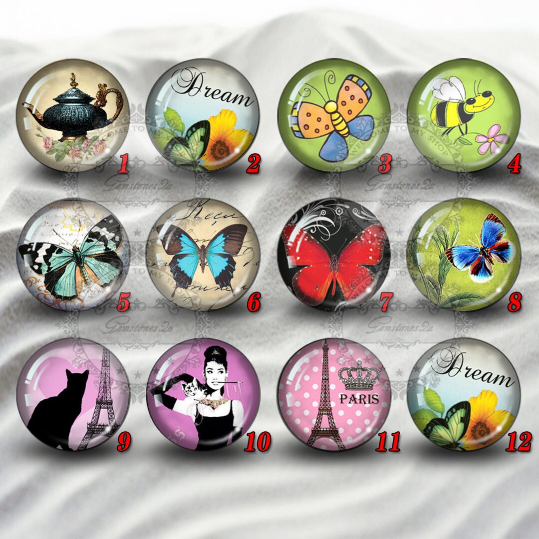 Handmade Cabochons,glass Photo Cabochon,glass Cabochon,round Cabochons ...