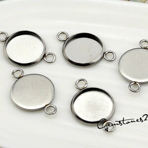 20pcs Stainless Steel Bezel Blanks, Bezel Tray Setting, Round Cab ...