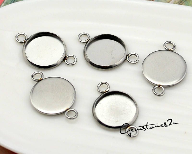 20pcs Stainless Steel Bezel Blanks Bezel Tray Setting Round | Etsy