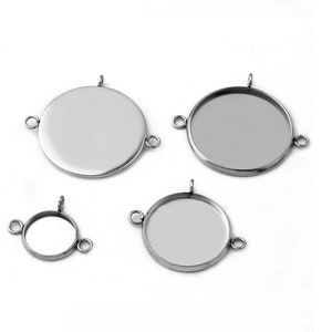 30pcs Stainless Steel Bezel Blanks, Bezel Tray Setting, Round Cab ...