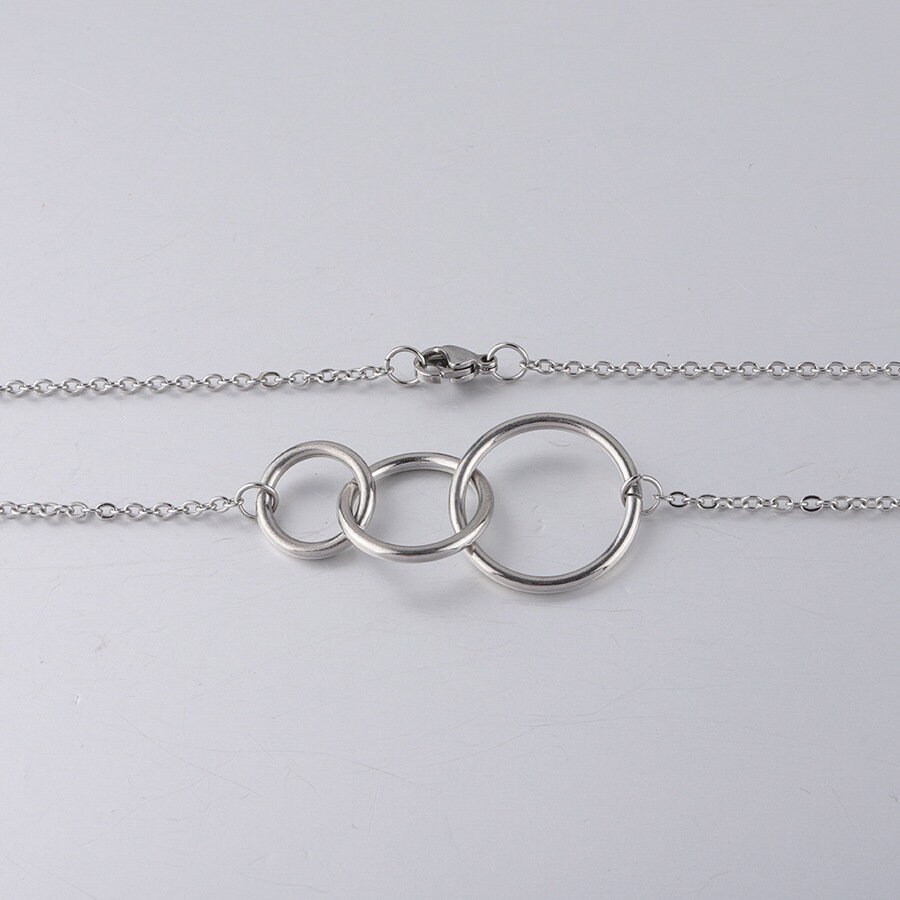 2pcs 48cm Polished Stainless Three-Ring Size Circle Pendant | Etsy