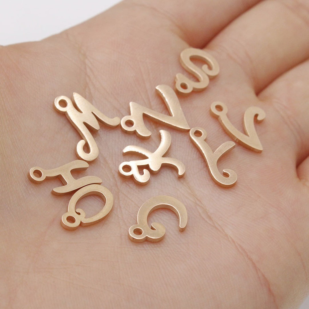 A Sets 1.2x12mm A-Z Alphabet Charm, Stainless Steel DIY Jewelry Pendant ...