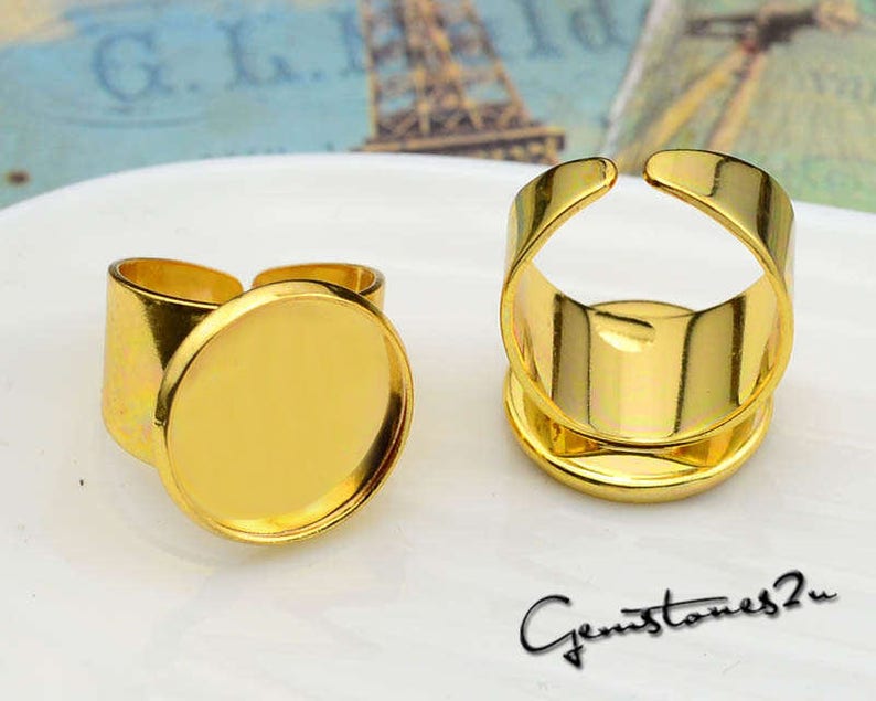 10pcs Adjustable Ring Blank With 16mm / 18mm / 20mm / 25mm - Etsy