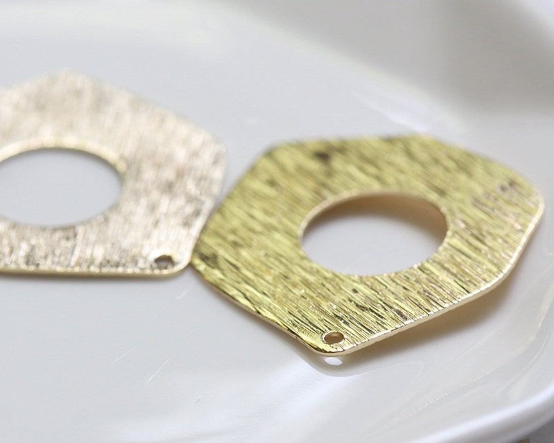 27x26mm Single Hole Raw Brass Findings Drawing Irregular Round Charm ...