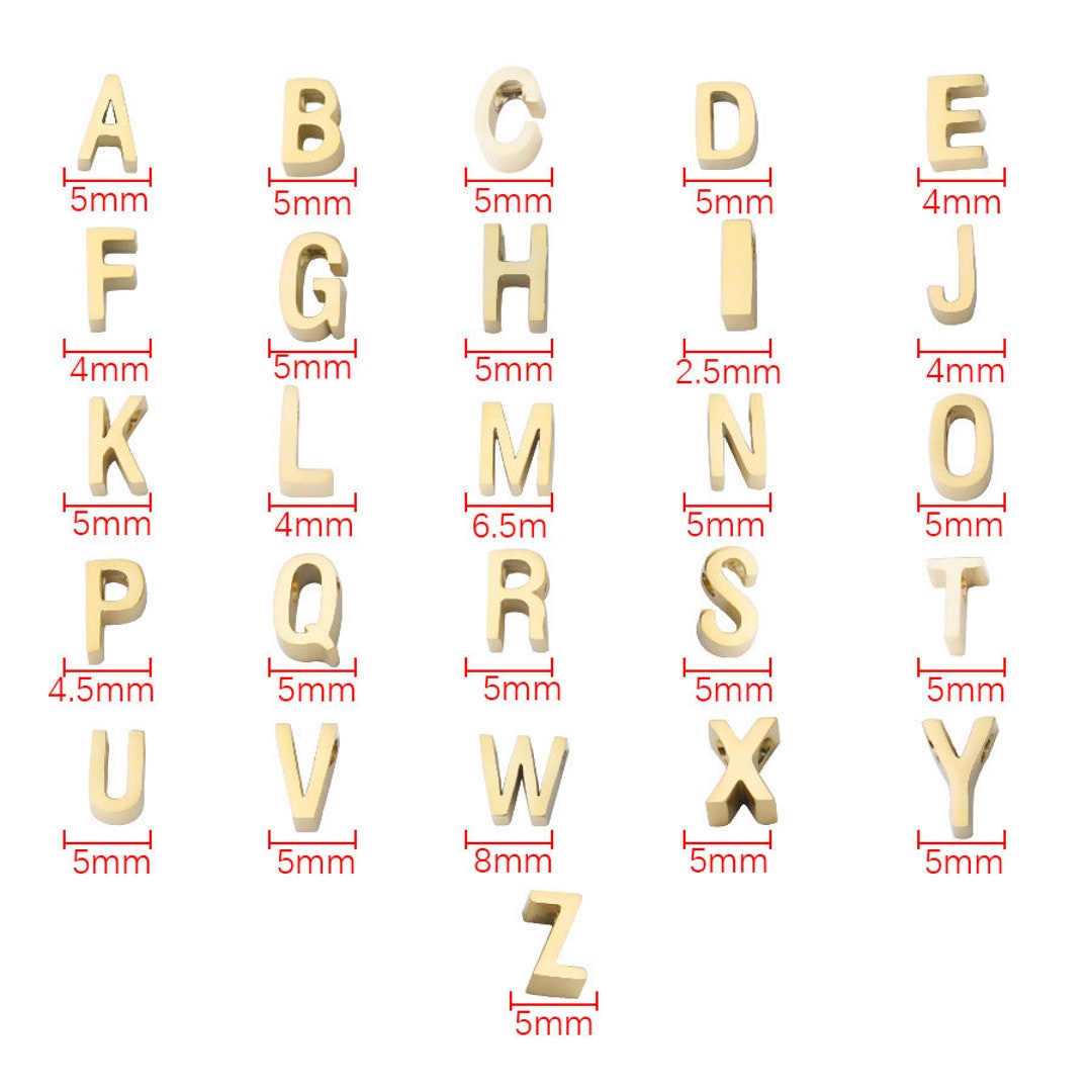 10PCS Stainless Steel Letter Charm, Uppercase Letter Charm, High ...