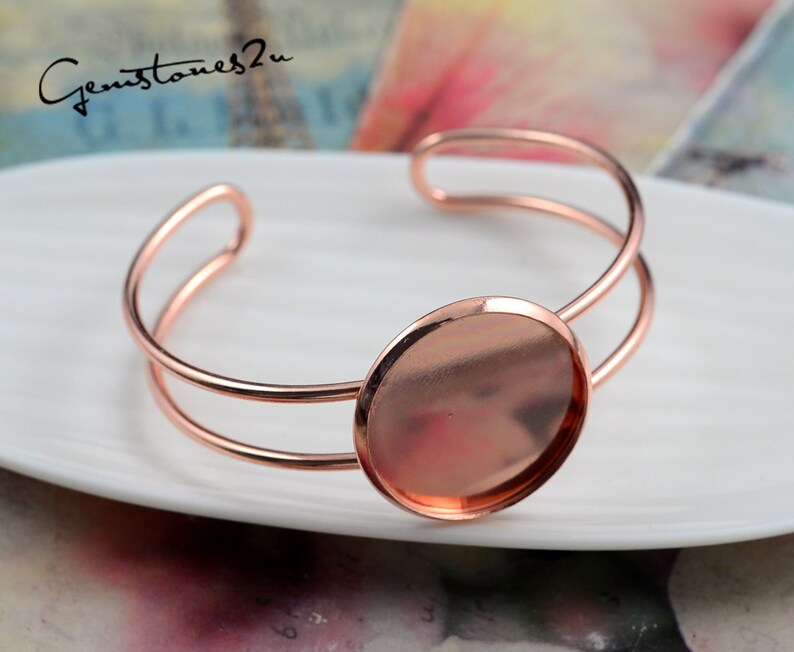 5pcs Adjustable Brass Bezel Bracelet Cuff, 20mm/ 25mm DIY Jewelry ...