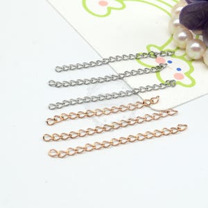 50pcs 0.5mm 5cm Stainless Steel Extension Chain,bulk Chain, Cable Link ...