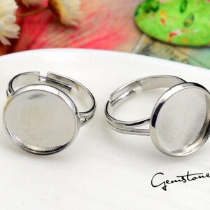 20pcs Adjustable Ring Blank With 10mm / 12mm /14mm / 16mm / 18mm / 20mm ...