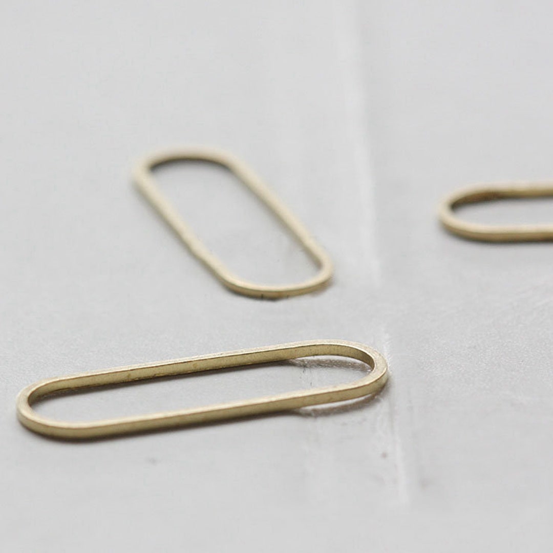 8x25x1mm Raw Brass Hollow Trapezoid Circles Findings, Trapezoid Wire ...