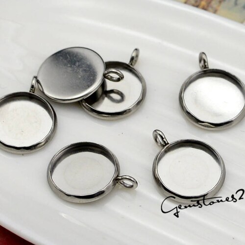 50pcs Stainless Steel Bezel Blanks Bezel Tray Setting Round - Etsy