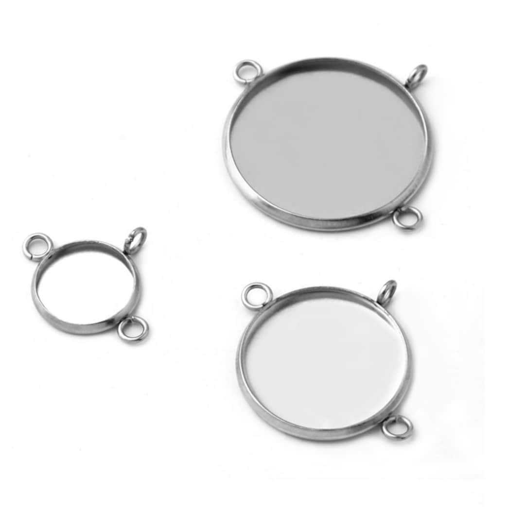 30pcs Stainless Steel Bezel Blanks, Bezel Tray Setting, Round Cab ...