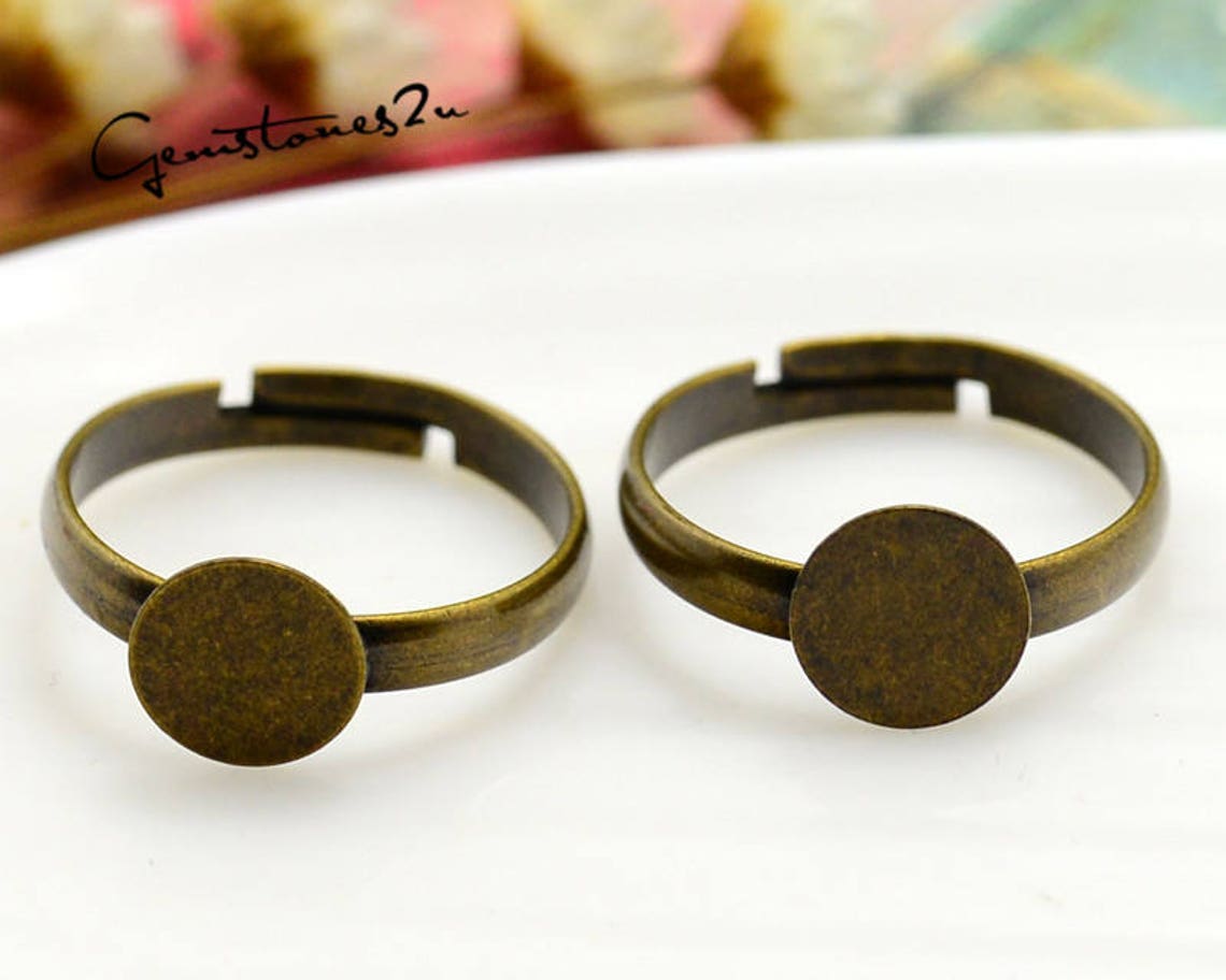 20pcs of Brass Ring Base With 6mm / 8mm / 10mm Glue Pad | Etsy