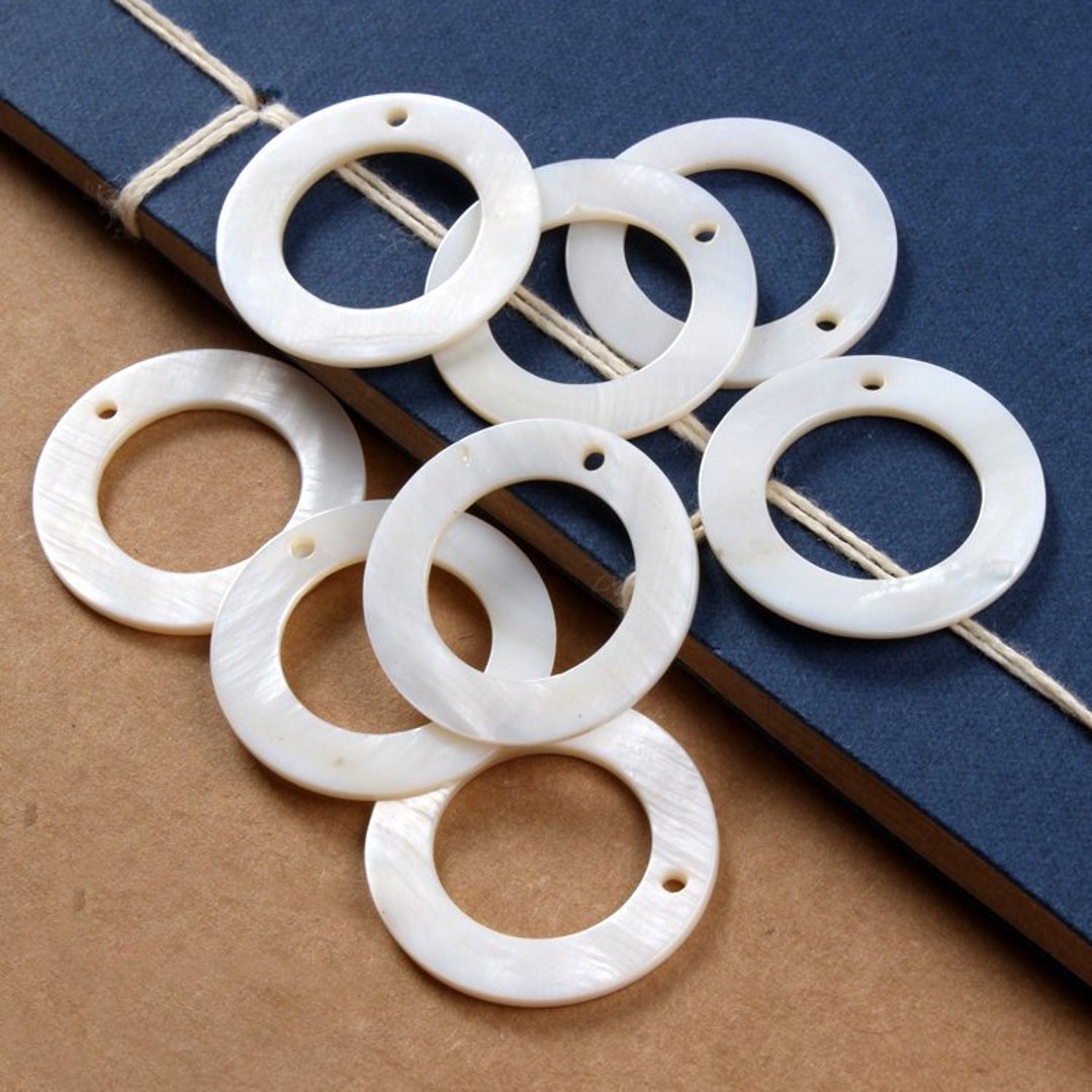 20pcs Single Hole Mother of Pearl Circle Pendant,natural Mother of ...