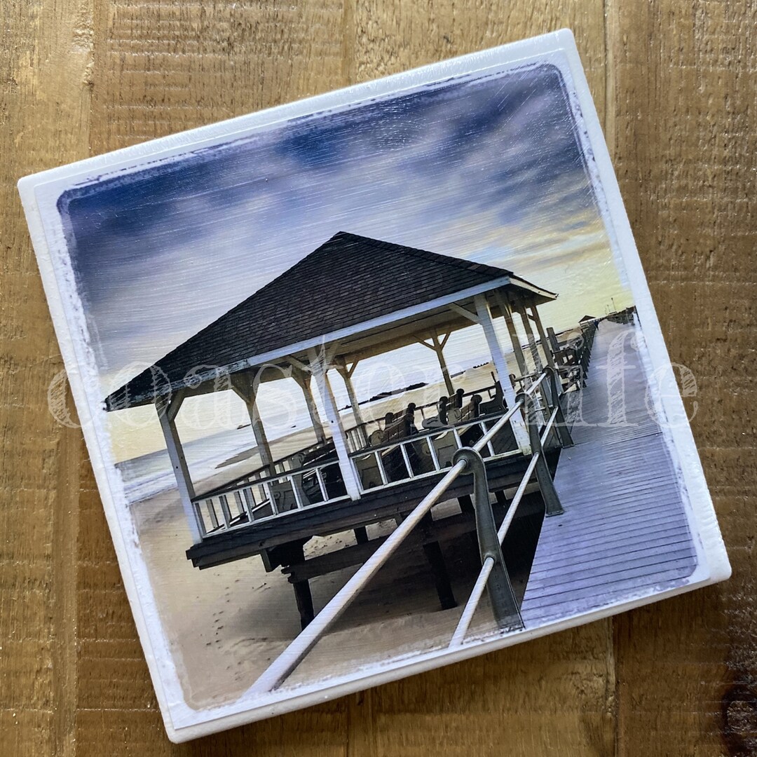 Spring Lake: Gazebo at Sunset Coaster - Etsy.de