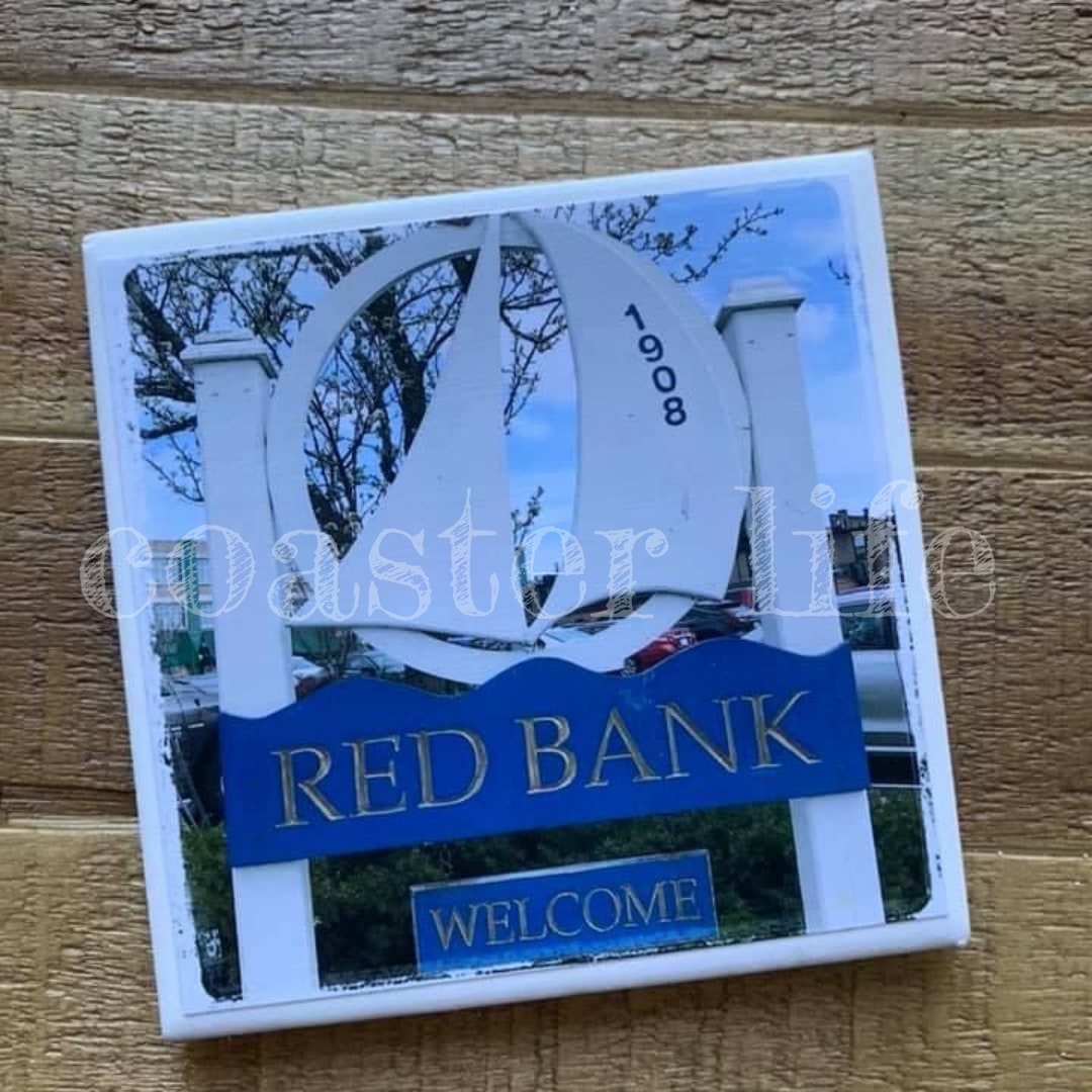 Red Bank: Welcome to Red Bank Sign Tile Coaster - Etsy
