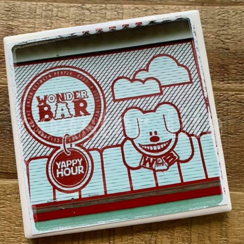 Asbury Park: Wonder Bar Yappy Hour Tile Coaster - Etsy