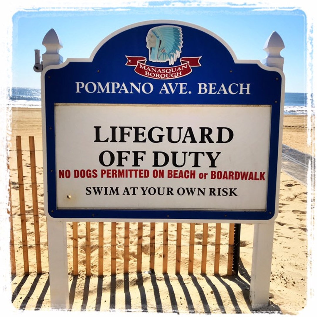 Manasquan: Assorted Beach Lifeguard Signs Tile Coaster - Etsy