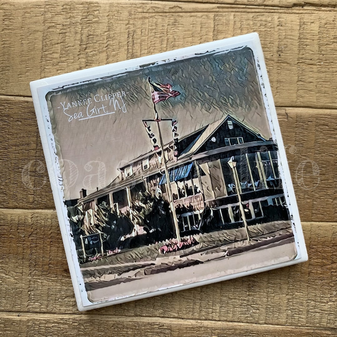 Sea Girt: Yankee Clipper Tile Coaster - Etsy