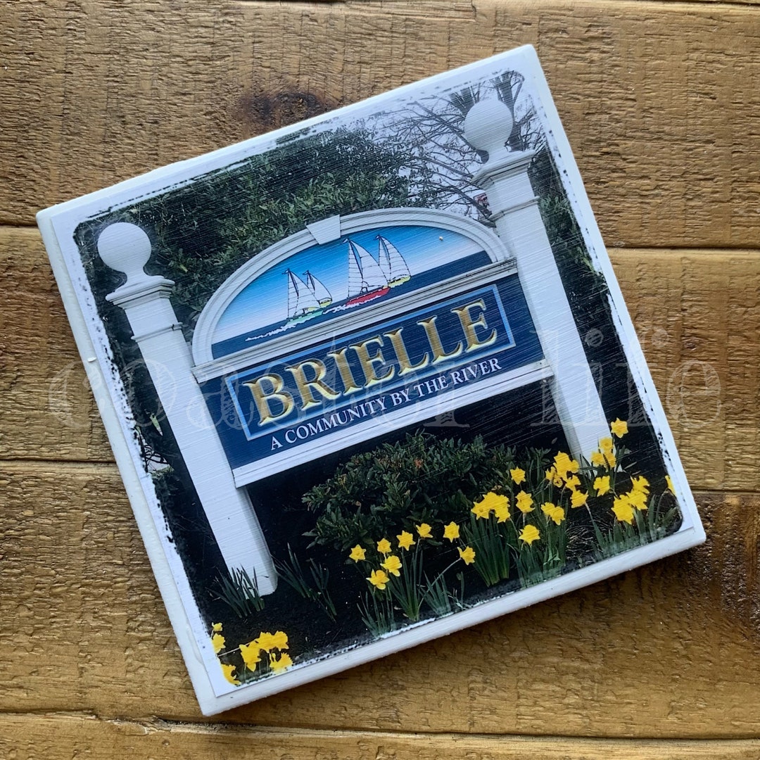 Brielle: Brielle Welcome Sign Tile Coaster - Etsy