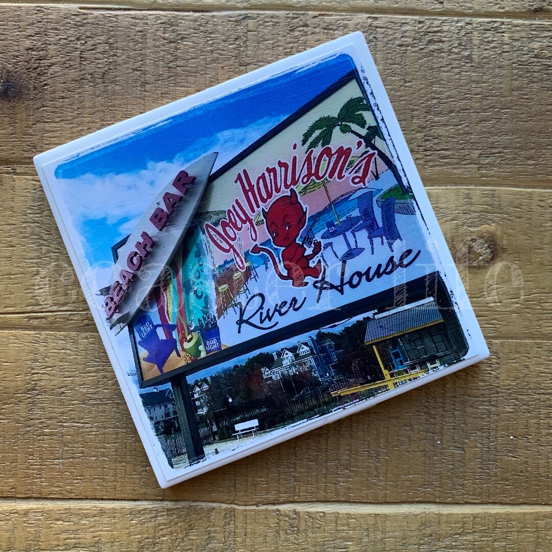 Forked River: Joey Harrison’s River House Bar Tile Coaster - Etsy