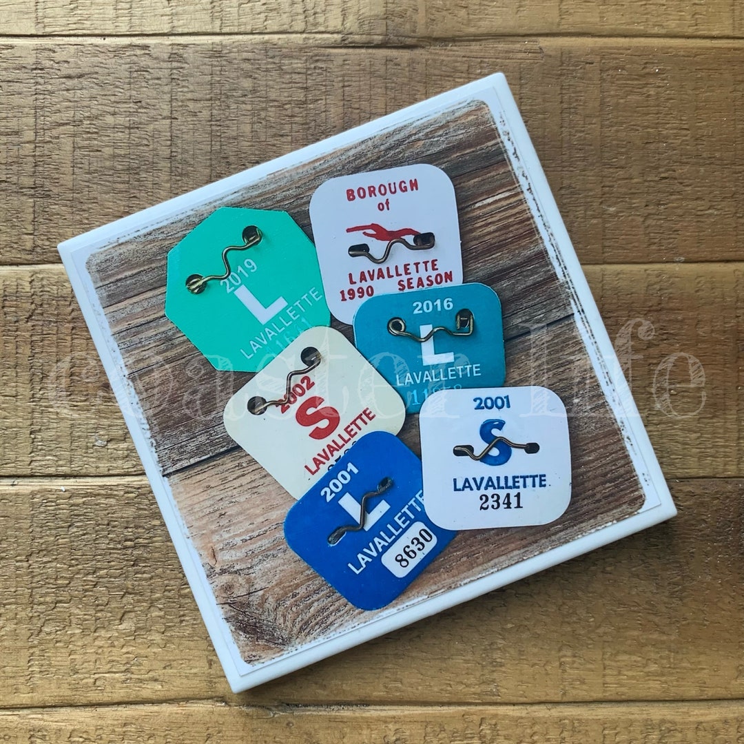 Lavallette: Lavallette Beach Badge Tile Coaster - Etsy