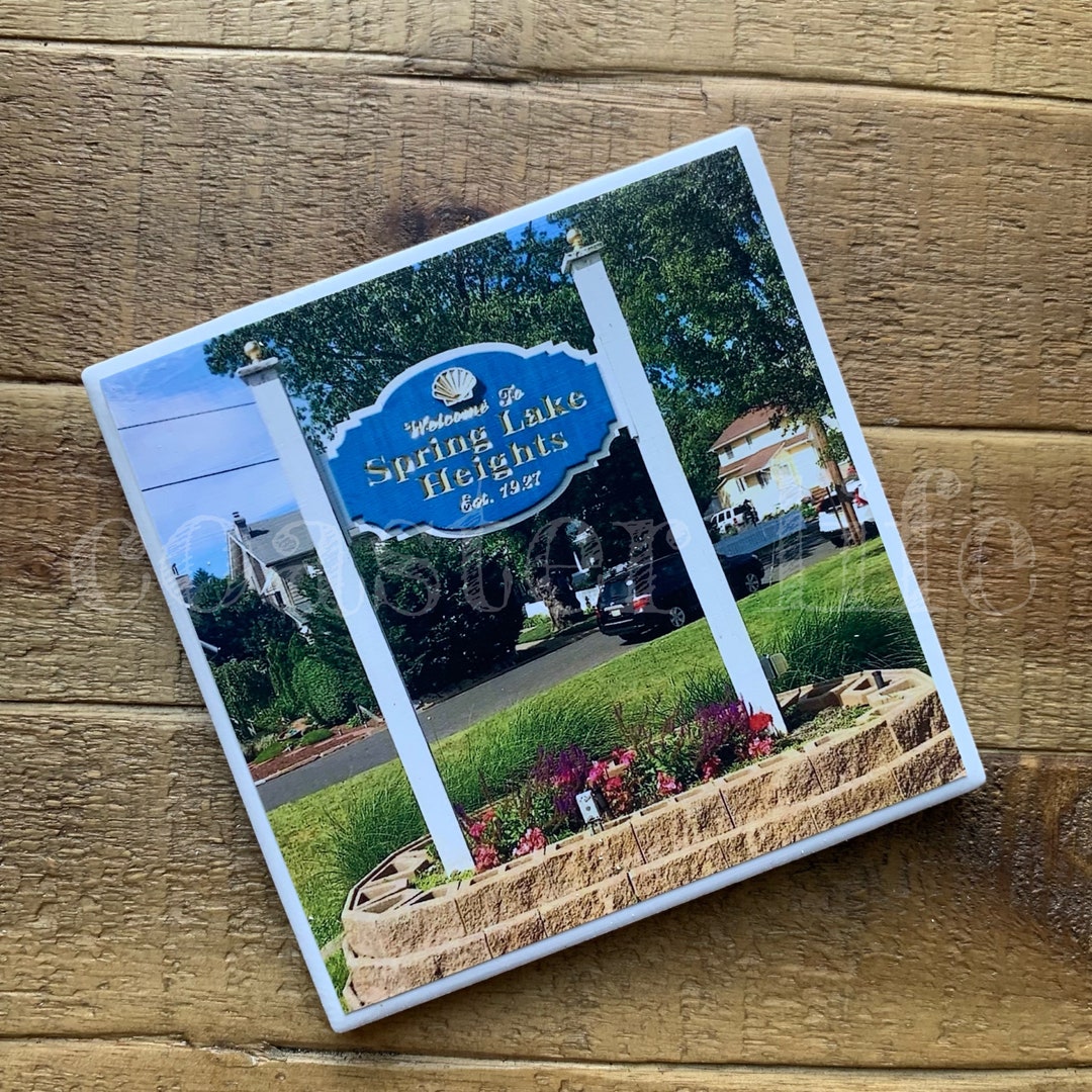 Spring Lake: Spring Lake Heights Welcome Sign Tile Coaster - Etsy