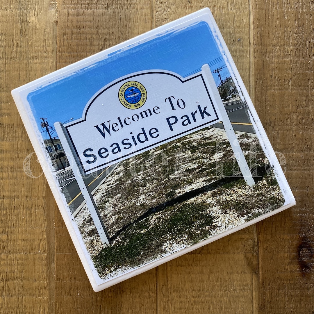 Seaside Park: Welcome to Seaside Park Sign Tile Coaster (2 Choices) - Etsy