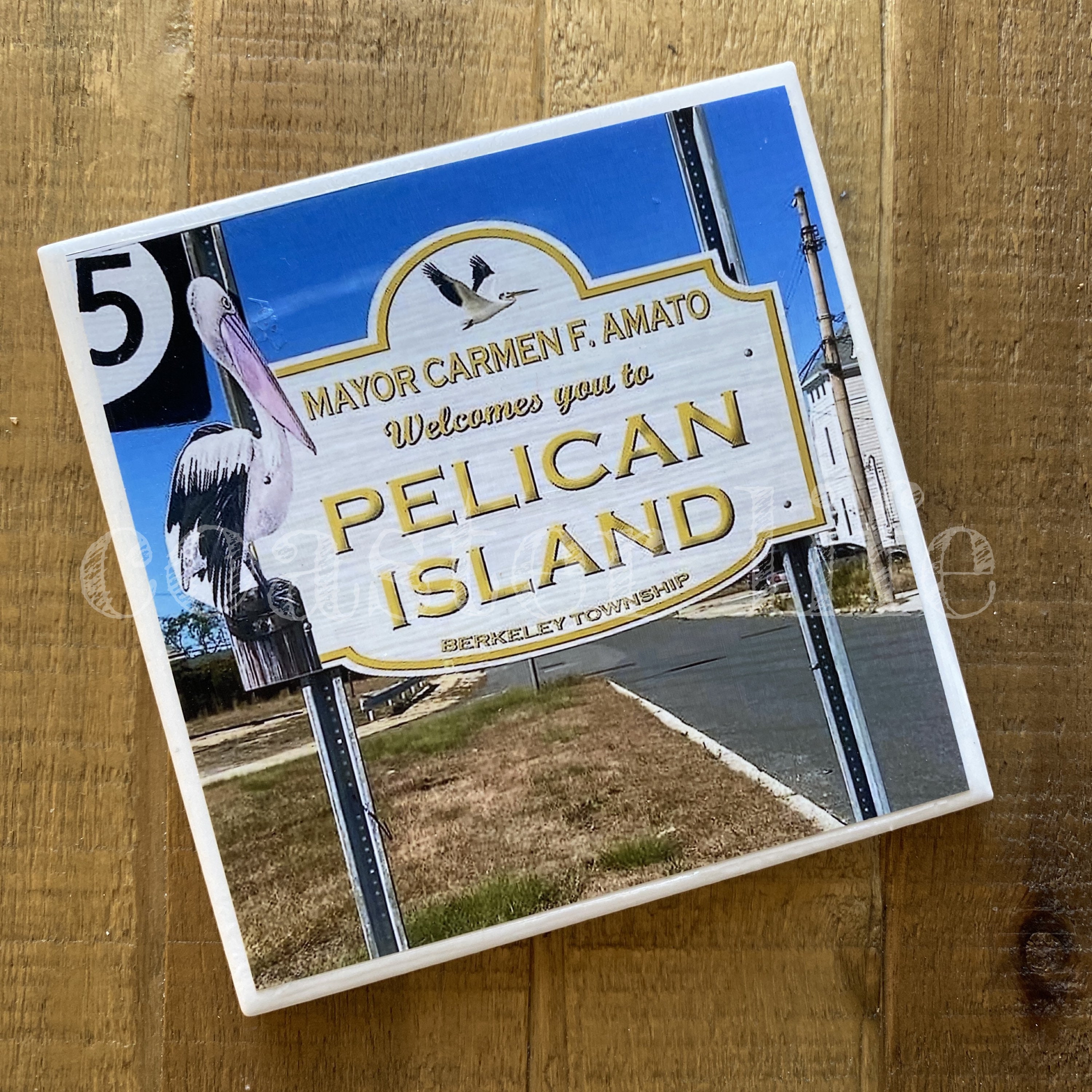 Pelican Island: Welcome Sign Tile Coaster - Etsy