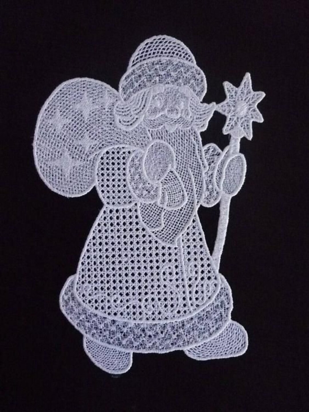 Santa Claus Free Standing Lace, FSL. Machine Embroidery Design ...