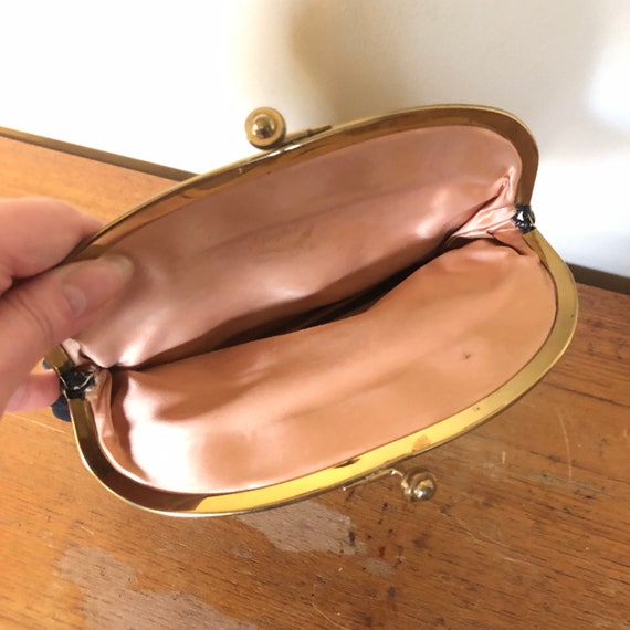 Vintage Late 1940s Black Rayon Evening Clutch Bag | 1… - Gem