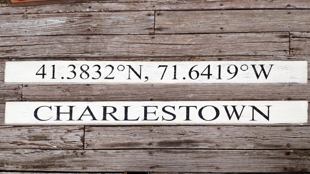 Custom Set Town Name & Coordinates Sign Latitude and Longitude Sign - 6 ...