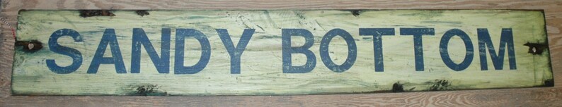 Sandy Bottom Large Reclaimed Wood Sign. Distressed/ Vintage Beach Sign ...