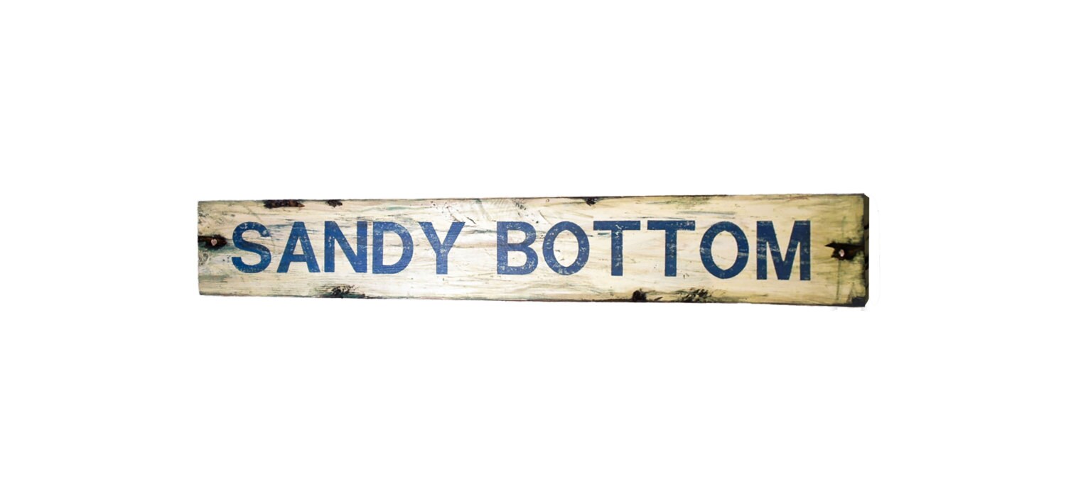 Sandy Bottom Large Reclaimed Wood Sign. Distressed/ Vintage Beach Sign ...