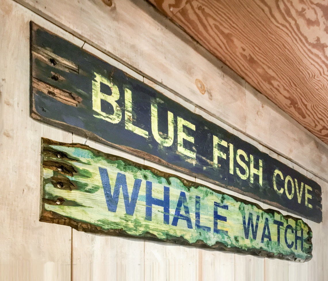 Whale Watch Sign. 72" Marine Distressed, Reclaimed Wood Sign. Indoor ...