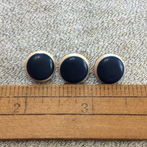 Set of Three Vintage Navy Blue and off White Plastic Buttons B1409 - Etsy