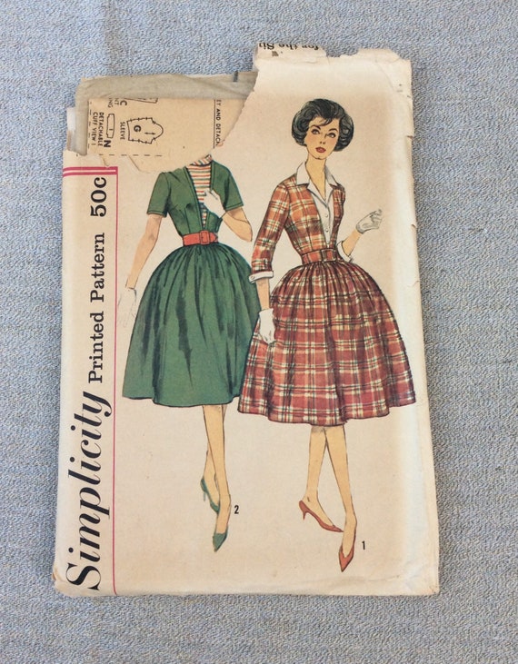Vintage Simplicity Pattern 3542 Womens Dress With Dickey - Etsy UK
